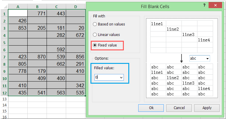 How To Fill Blank Cells With Or Other Specific Value In Excel 11956 