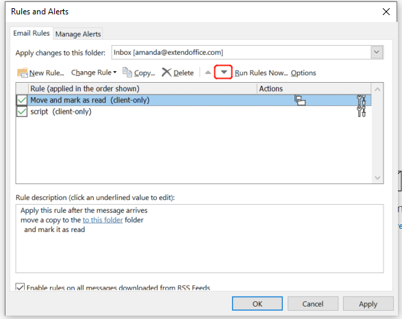 Outlook: show and view the number of messages in a folder