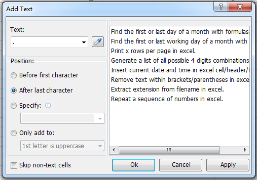 How To Add Periods To The End Of Cell Contents In Excel 