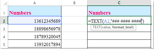 How To Add Spaces Between Numbers In Cells 