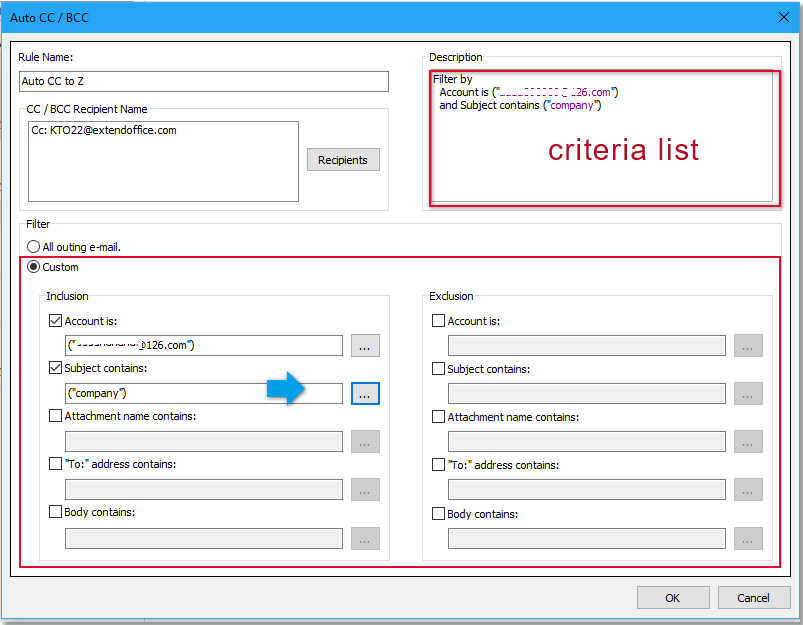 How to always cc to someone while sending email through Outlook?