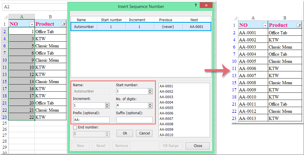 How To Auto Number Or Renumber After Filter In Excel 