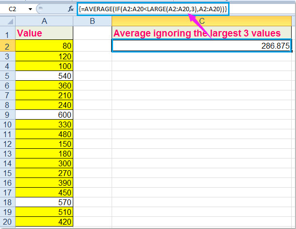 Excel Formula Average Highest Values Peran Sekolah