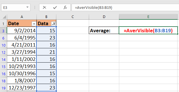 How To Quickly Average Visible filtered Cells Only In Excel 