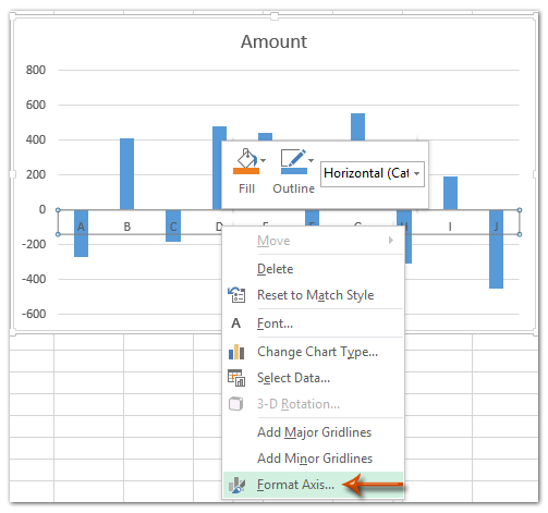 How To Move Chart X Axis Below Negative Values zero bottom In Excel 