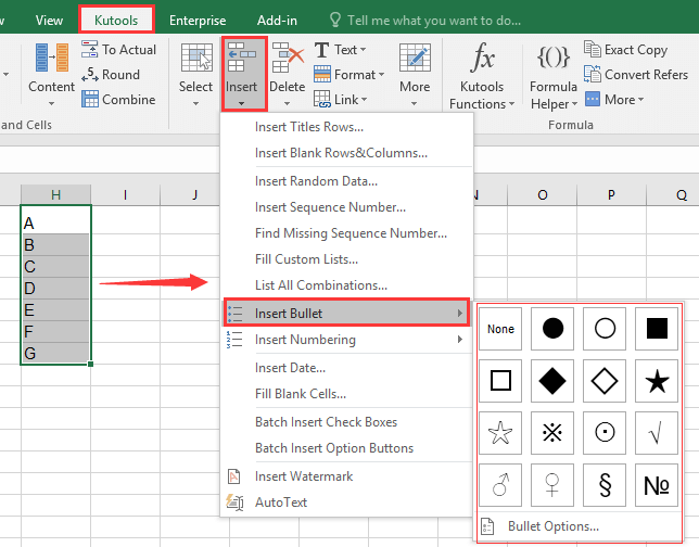 How To Create Bulleted List In A Cell Or Multiple Cells In Excel 