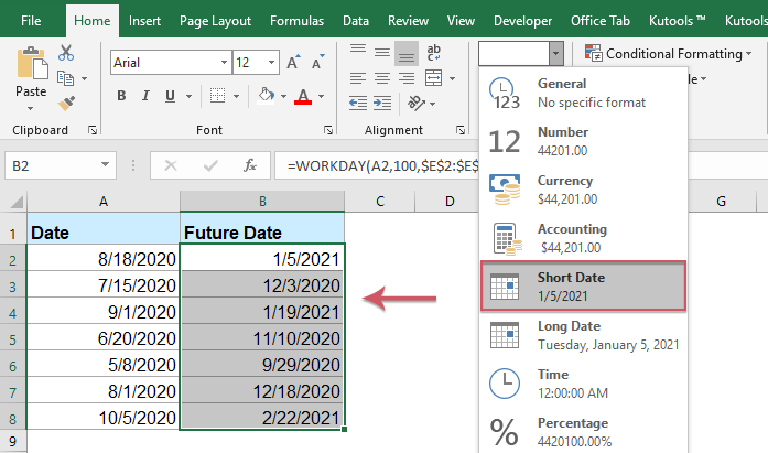 How To Calculate A Future Date Based On A Given Date In Excel 