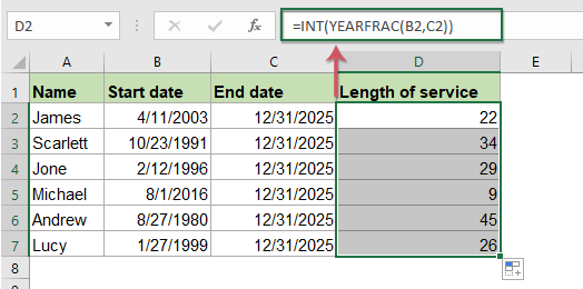 23 Excel Formula For Calculating Years Of Service PNG Formulas