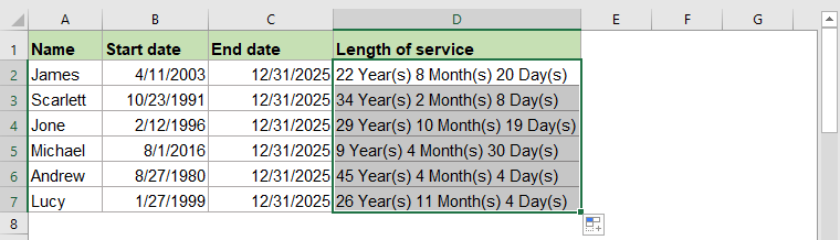 41 Excel Formula For Length Of Service In Years And Months Tips Formulas