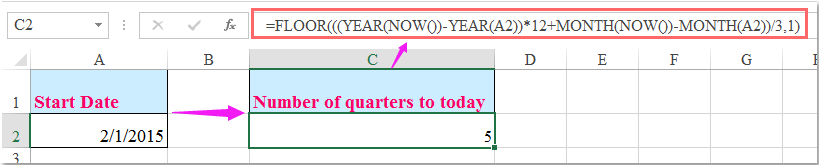How To Count Calculate Quarters Between Two Dates In Excel 
