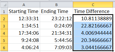 How to calculate time difference between two times or dates?