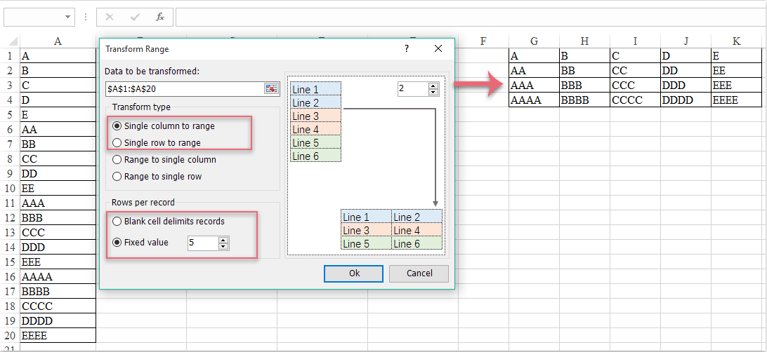 How To Transpose convert A Single Column To Multiple Columns In Excel 