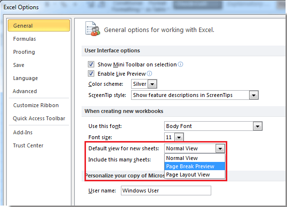 How To Change Default View In Excel 