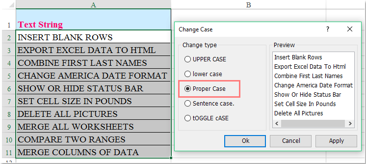 How To Change Uppercase To Proper Or Title Case In Microsoft Excel 