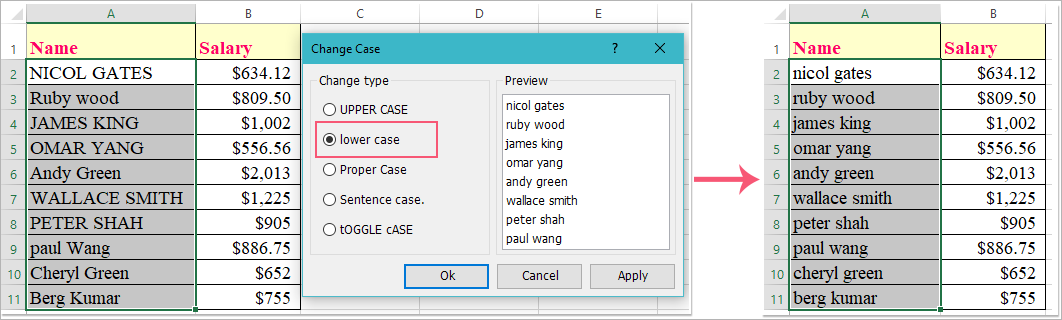 How To Change Uppercase To Lowercase In Microsoft Excel 