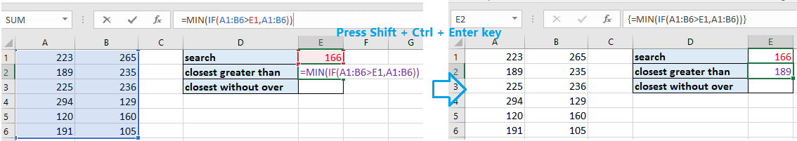 Excel Formula Get Value Just Greater Than An Other Edureka Community