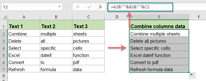 How To Combine Multiple Cells Into A Cell With Space Commas Or Other Separators In Excel 2022 