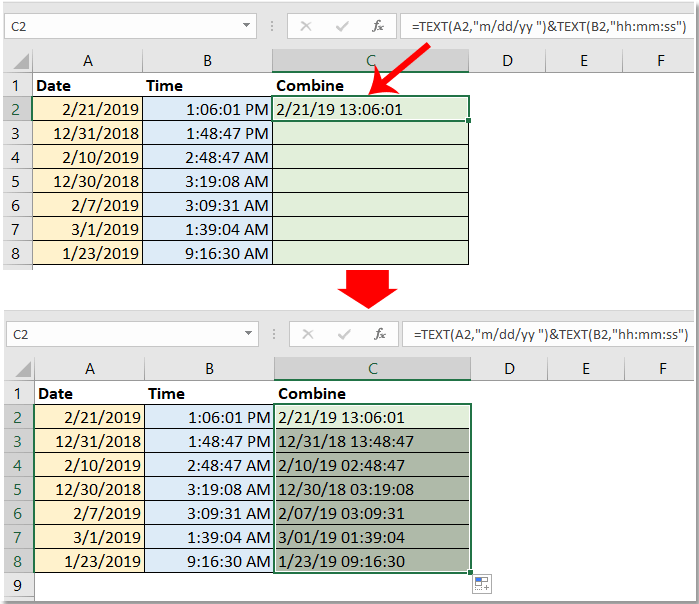 How To Combine Date And Time Into One Cell In Excel 