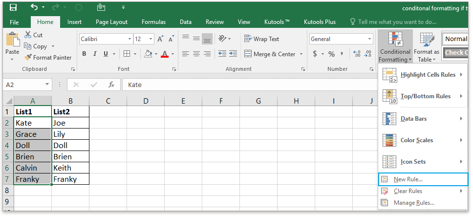 Conditional Formatting Rows Or Cells If Two Columns Equal In Excel