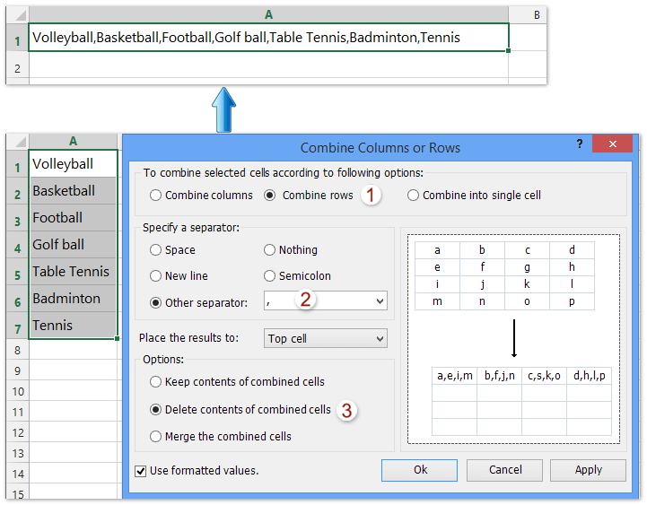 Convert Data Column To Comma Separate List In Excel Riset
