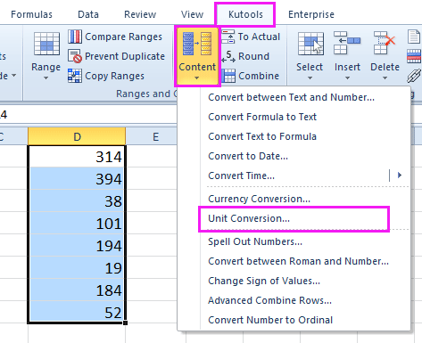 How to easily convert between multiple energy units in Excel?
