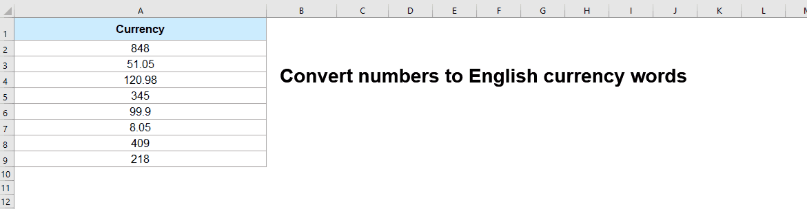 How To Quickly Convert Numbers To English Words In Excel 
