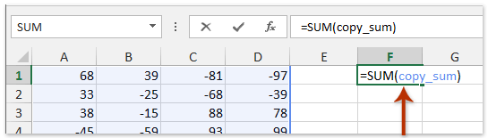 How To Copy Sum Of Selected Cells Only In Excel 