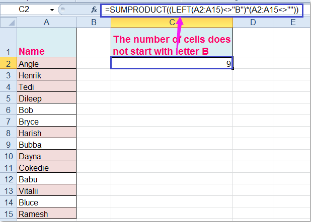 How To Count Cells Beginning With Specific Letter In Excel 