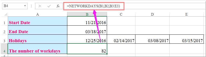 How To Count The Number Of Days Workdays Weekends Between Two Dates In Excel 