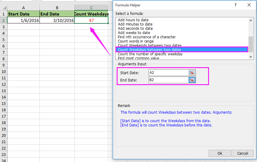 How To Count The Days Excluding Sundays Between Two Dates In Excel 