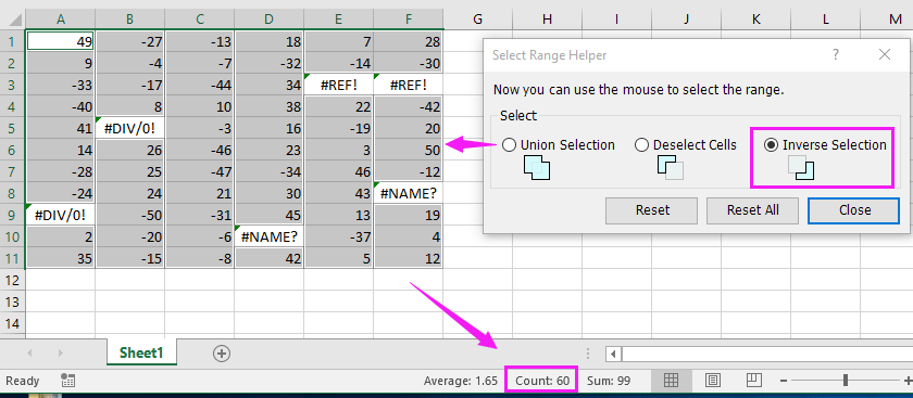 How To Count The Number Of Error Cells Non Error Cells In Excel 