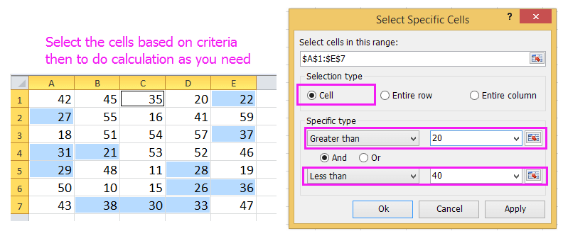 How To Count sum The Cells Greater Than But Less Than A Number 