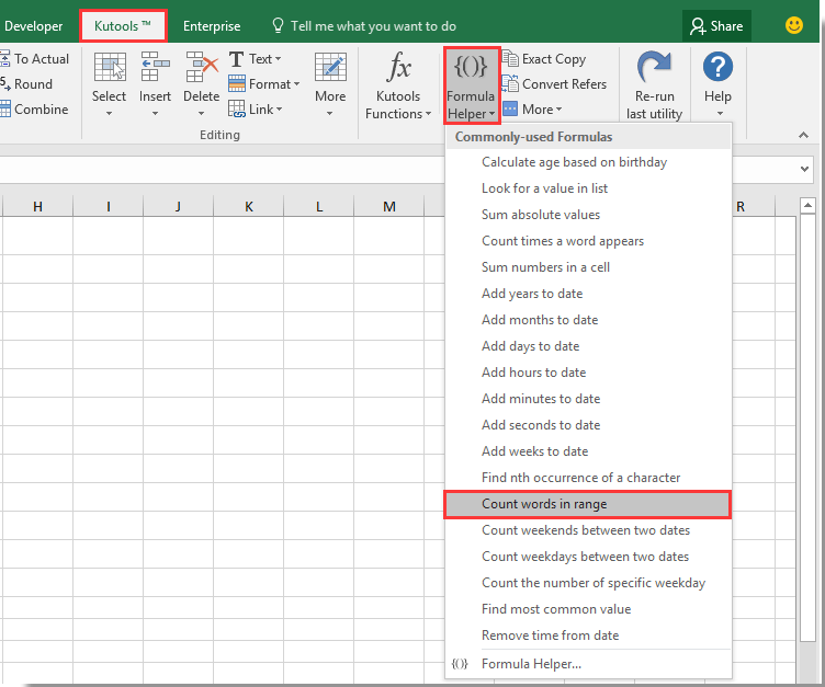 How To Count The Number Of Words In A Cell Or A Range Cells In Excel 