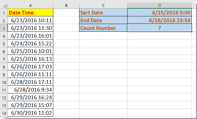 How To Count Number Of Occurrence In A Datetime Range In Excel 