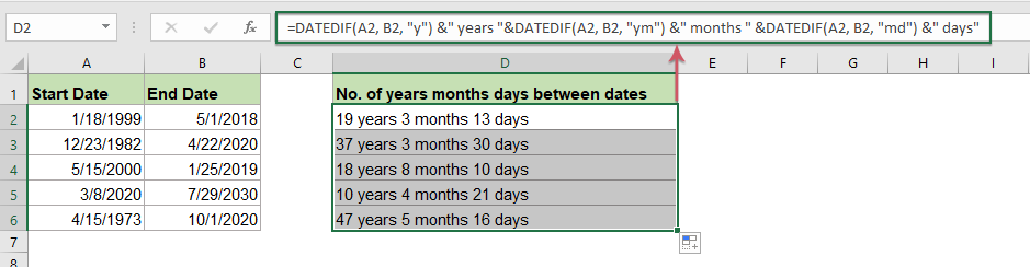 How To Count The Number Of Days Weeks Months Or Years Between Two Dates 