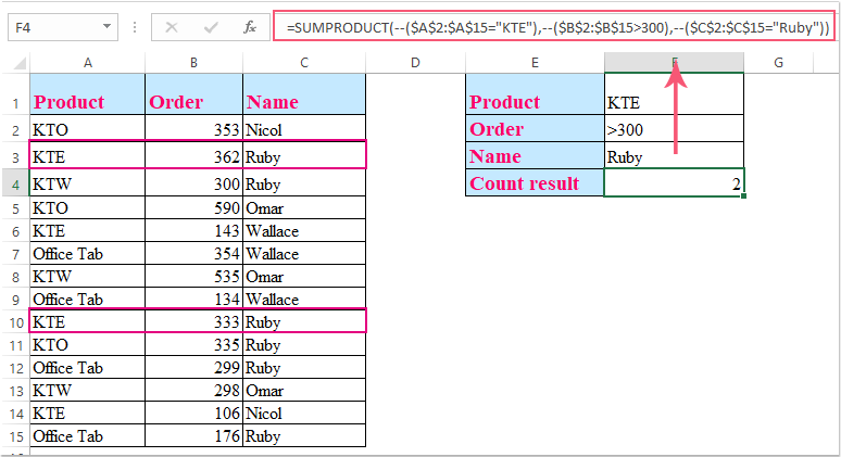 How To Countif With Multiple Criteria In Excel 