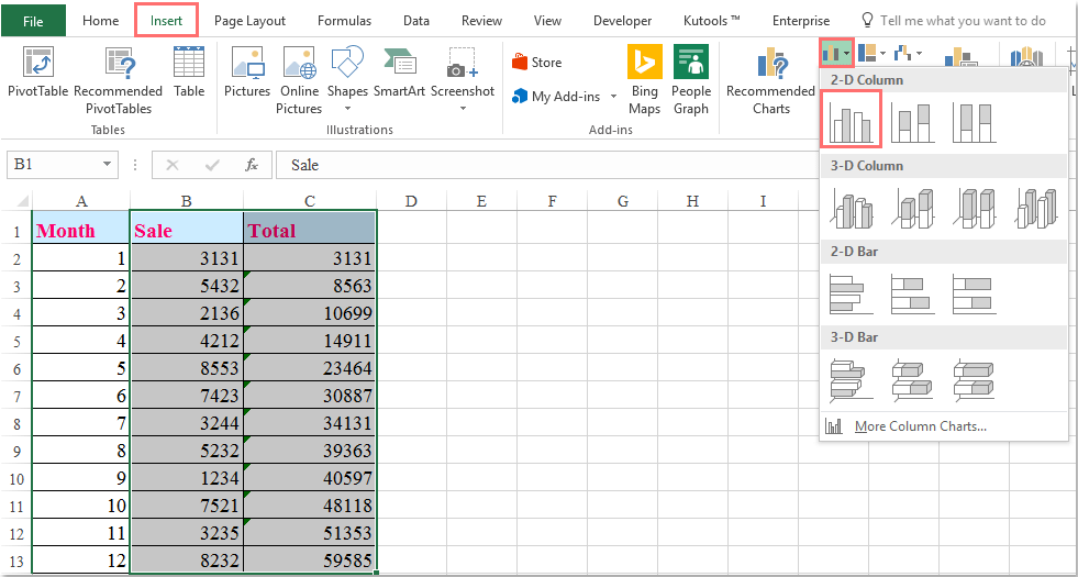 How To Make A Cumulative Sum Chart In Excel 