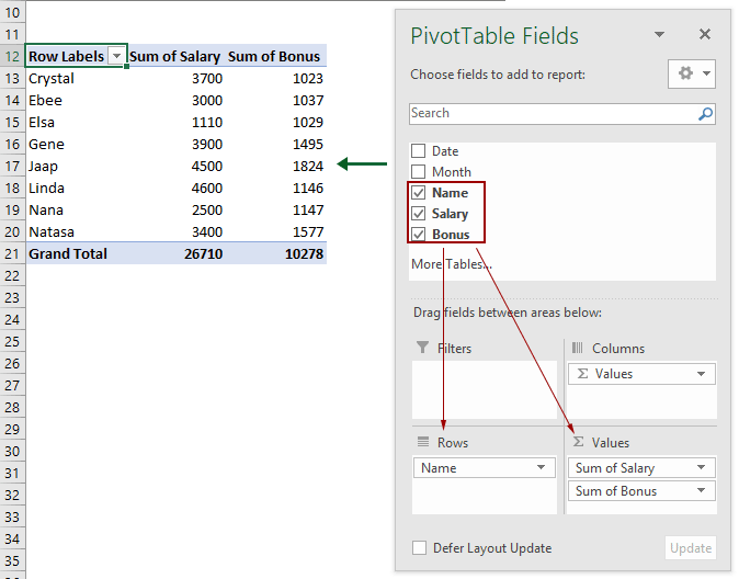 How To Manually Drag Columns In Pivot Table Bios Pics