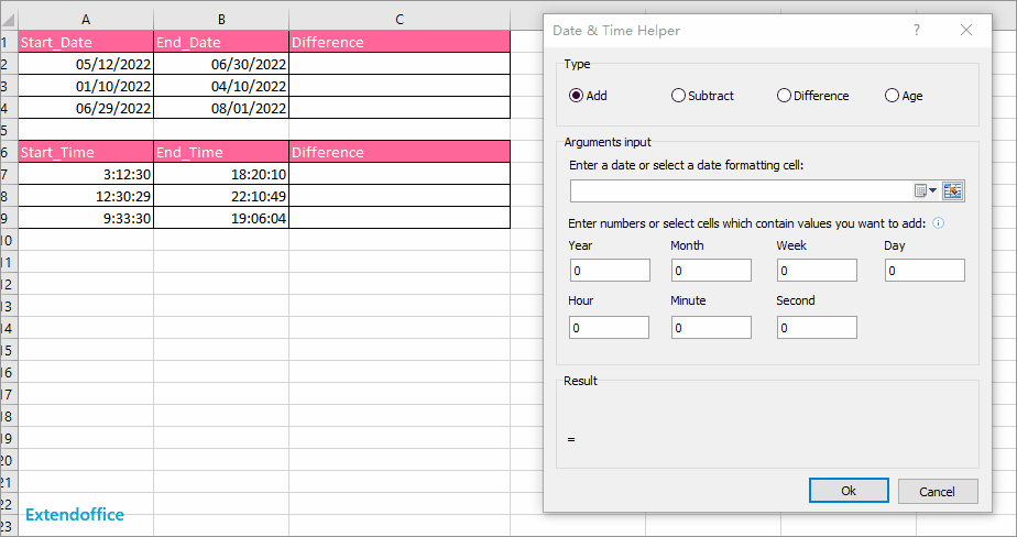 Excel Tutorial DateTime Calculation calculate Difference Age Add 