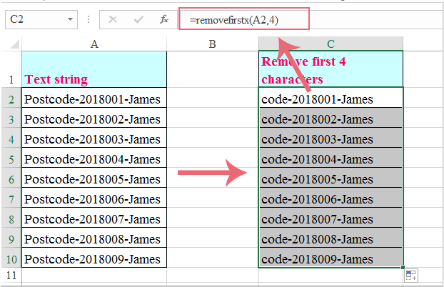 How To Remove First Last Or Certain Characters From Text In Excel 