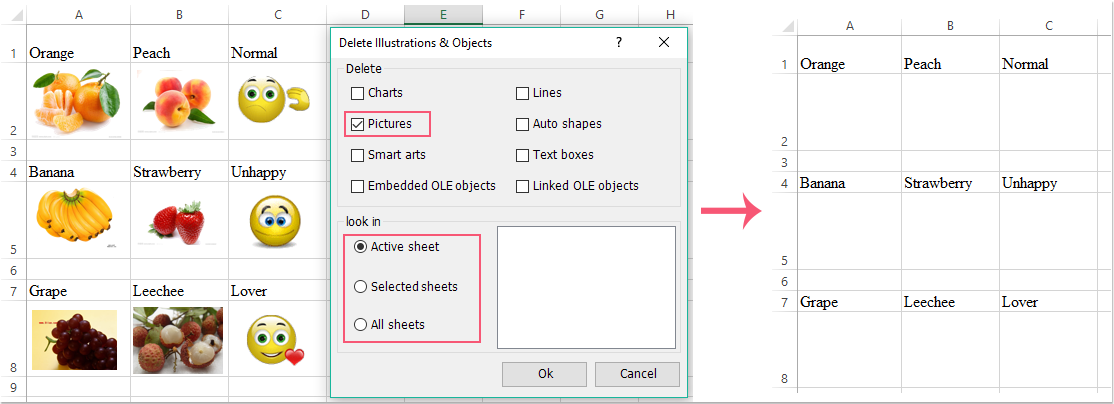 How To Delete All Pictures In A Range Of Cells 