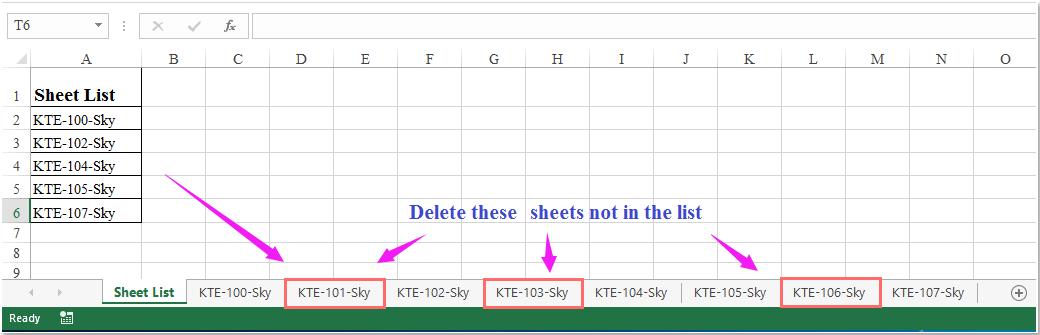 How To Delete Sheet If Sheet Name Not In A List 