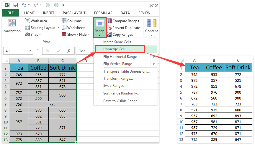 How To Remove Or Split All Merged Cells In Excel 