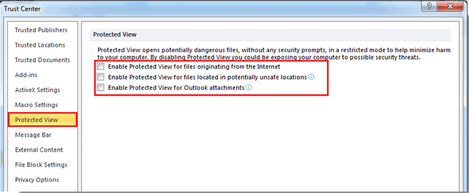 How To Disable Protected View In Excel 