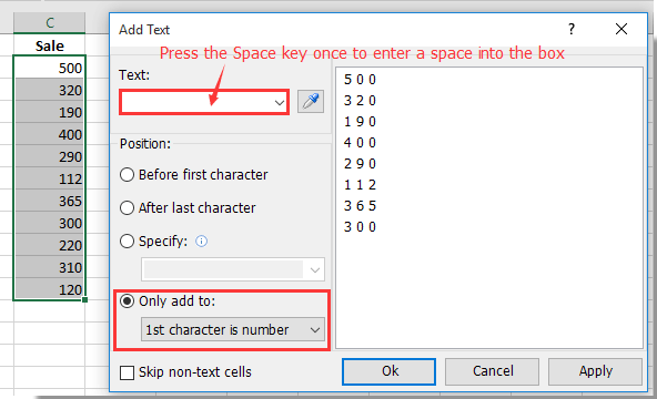 How To Add Space Between Characters Or Every Digit In Excel 