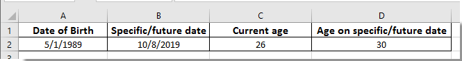 How To Calculate Age On A Specific Or Future Date In Excel 