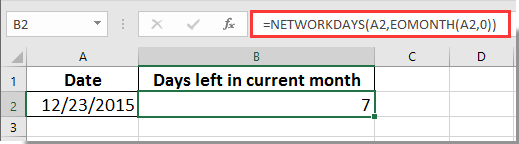 How To Calculate Number Of Working Days Left In Current Month In Excel 