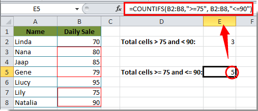 How To Count Number Of Cells Between Two Values Or Dates In Excel 