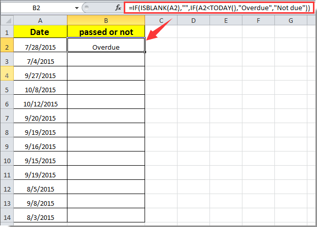 How To Determine If Date Has Passed In Excel 