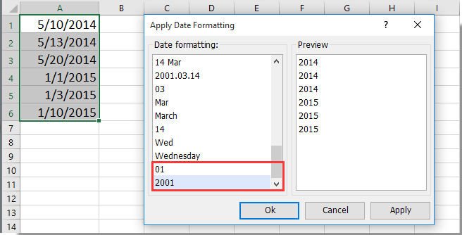 How To Display Or Show Year Of Date Only In Excel 